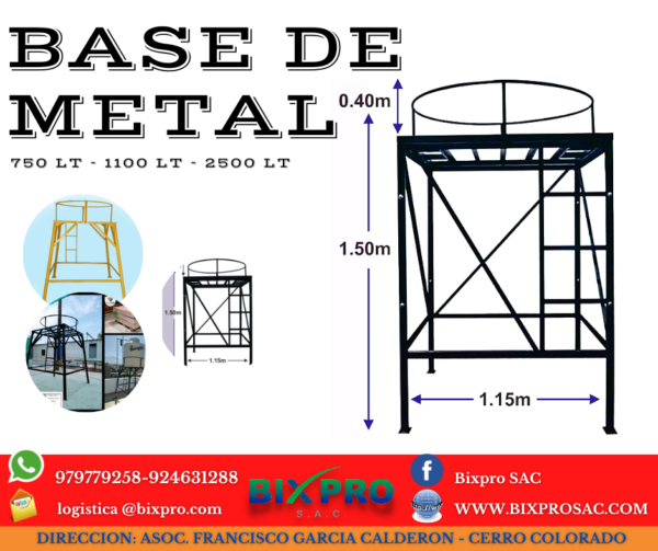 BASE DE METAL para tanques de agua